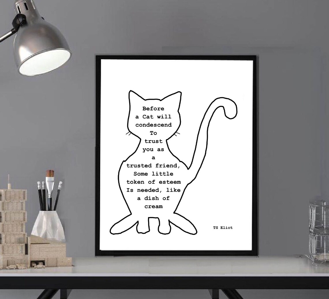 TS Eliot Cat Poem Famous Poet Print Printable Wall Art Cat - Etsy