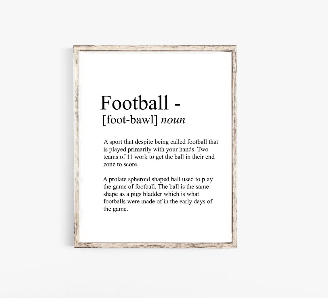 Humorous Football Definition Print - Etsy