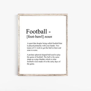 Humorous Football Definition Print - Etsy