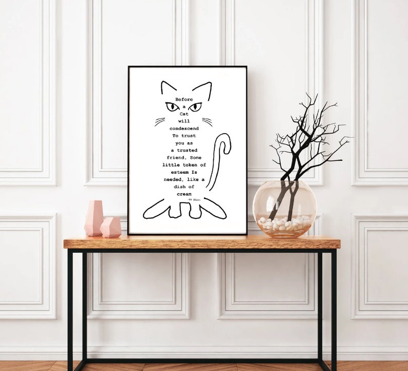 TS Eliot Cat Poem, Famous Poet Print, Printable Wall Art, Cat Lover ...