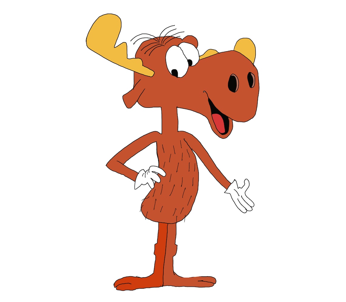 Rocky and Bullwinkle Retro Drawing, Instant Digital Download - Etsy