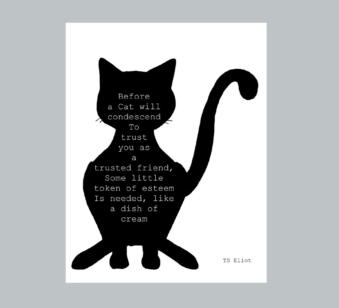 TS Eliot Cat Poem, Famous Poet Print, Printable Wall Art, Cat Lover ...