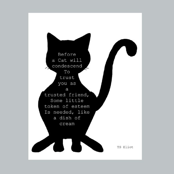 TS Eliot Cat Poem, Famous Poet Print, Printable Wall Art, Cat Lover ...