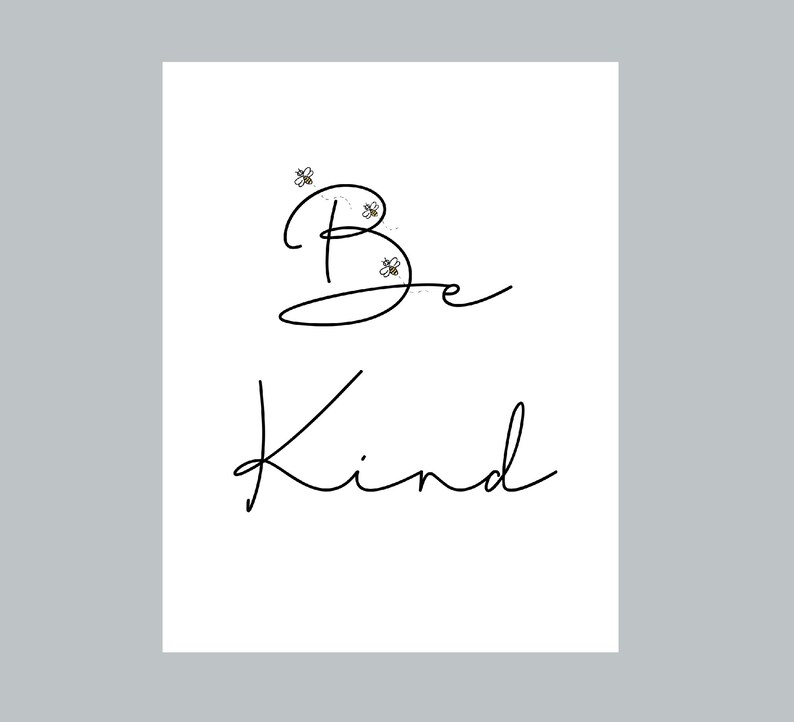 Be Kind Printable Wall Art, Instant Download, Inspirational Art ...