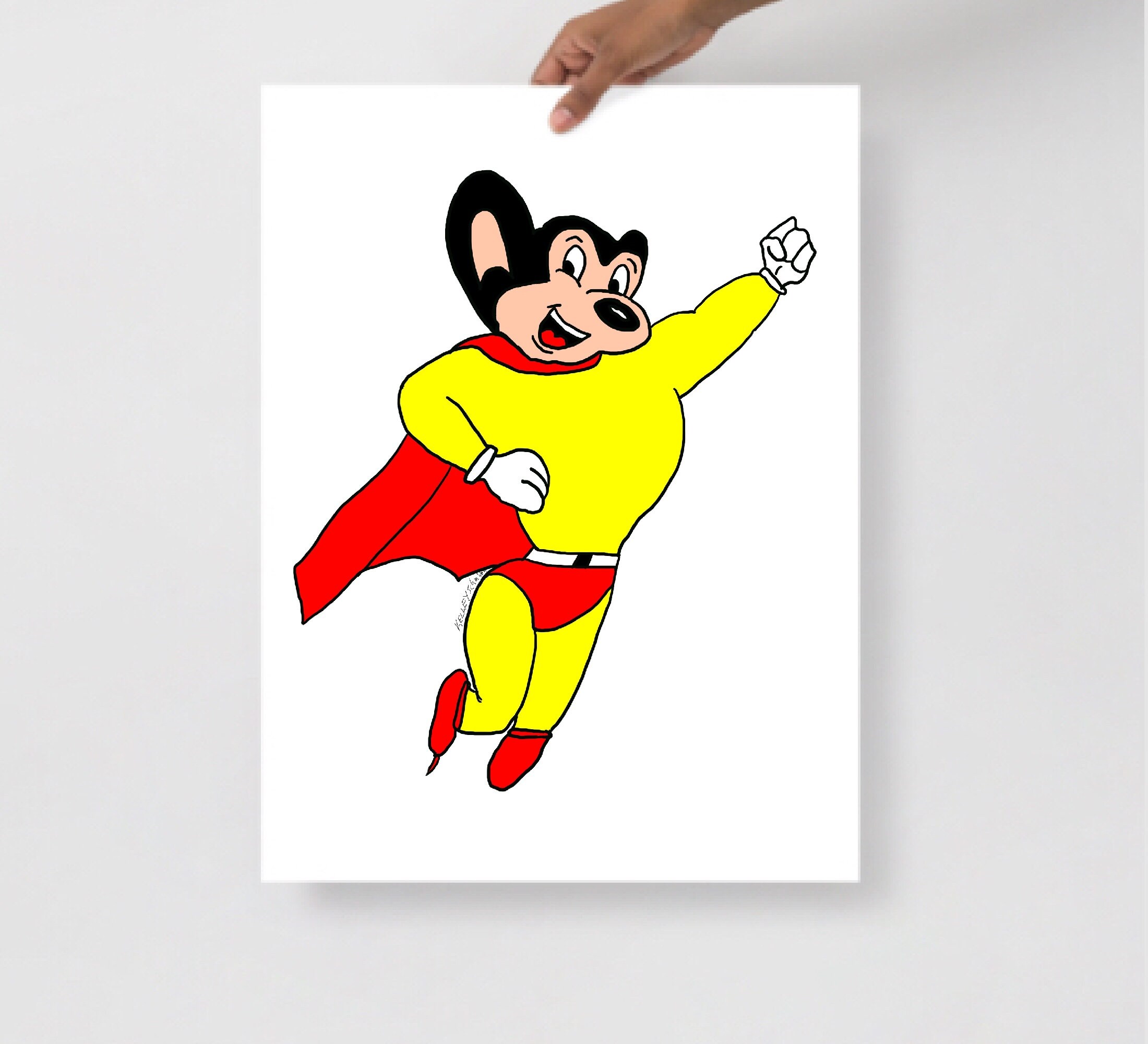 Mighty Mouse Retro Drawing, Instant Digital Download, Classic Cartoon ...