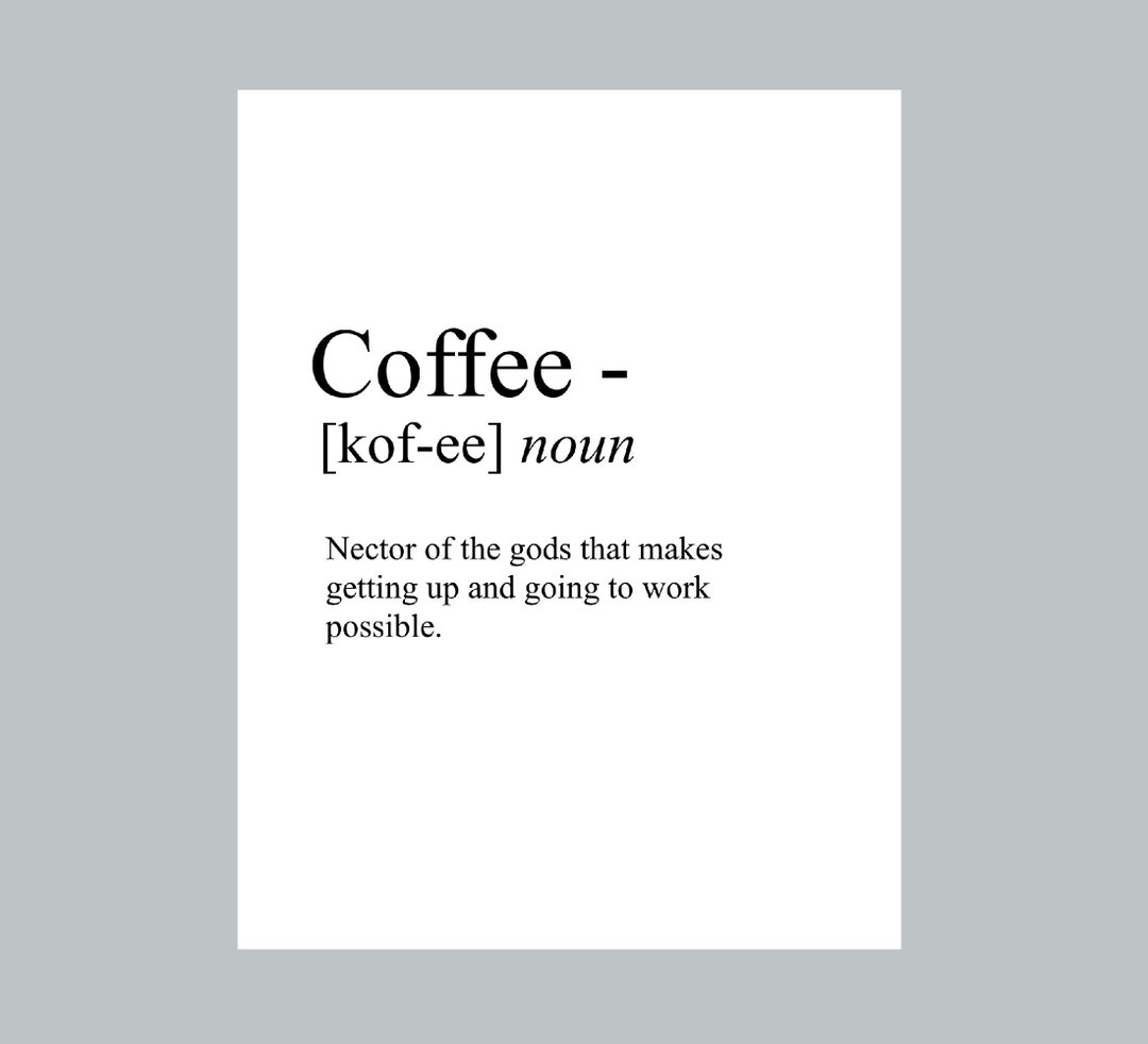 Humorvoller Kaffee Definition Print - Etsy Österreich