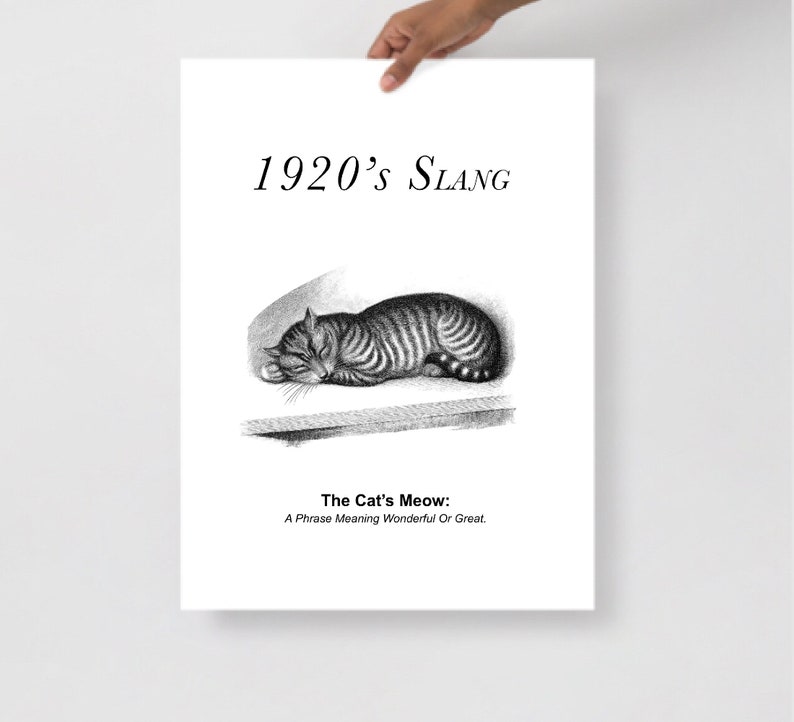 Cat’s Meow Definition Print, 1920’s Slang Definition Print, Instant ...