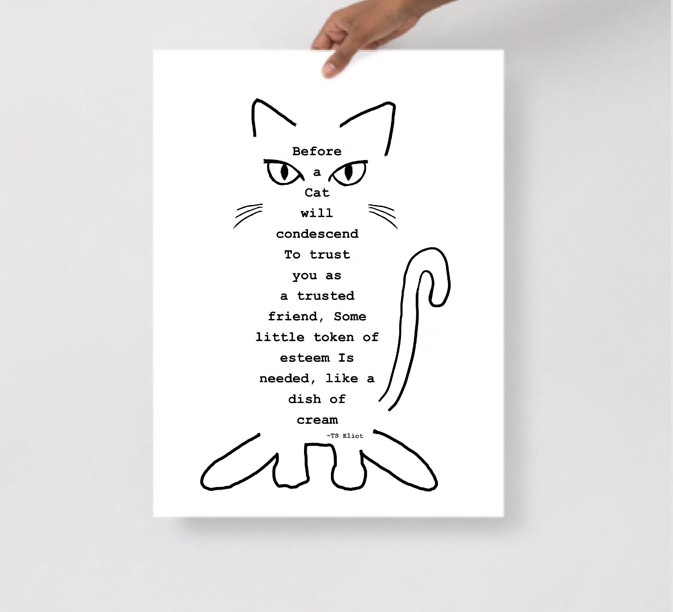TS Eliot Cat Poem, Famous Poet Print, Printable Wall Art, Cat Lover ...