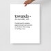 Towanda Definition Print, Movie Quote Print, Humorous Definition Print ...