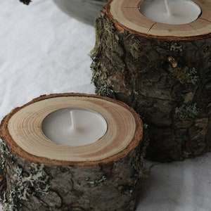 Set of Three Douglas Fir Wood Tea Light Candle Holders - Etsy