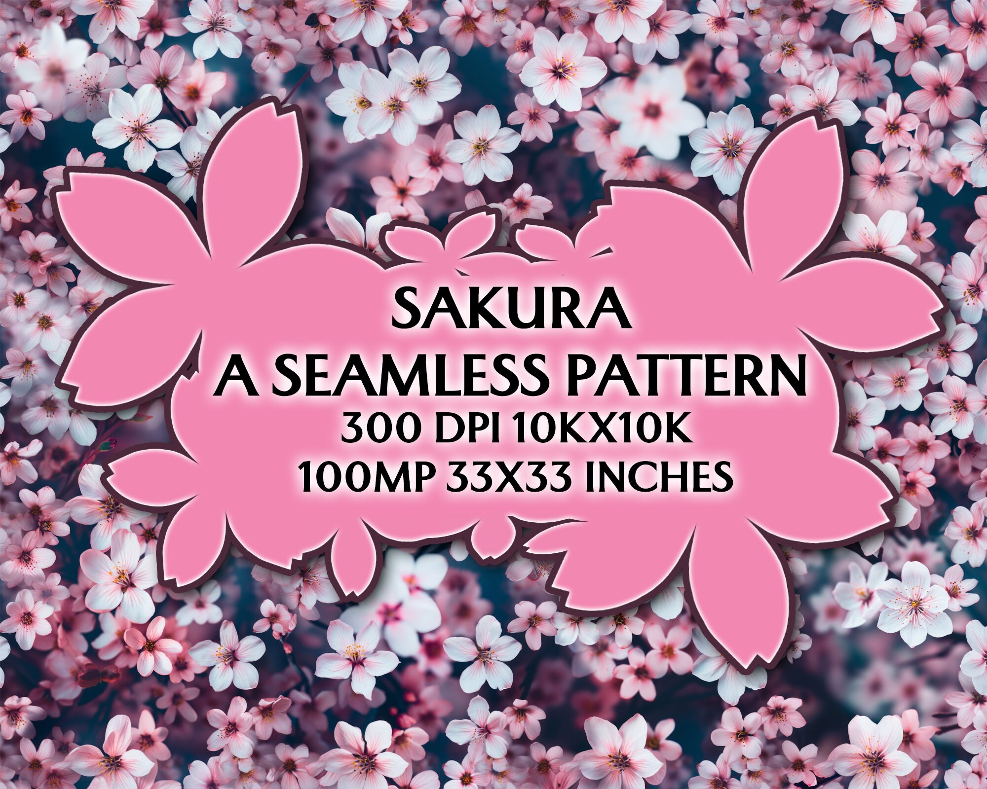 Sakura Cherry Blossoms Seamless Pattern Digital Paper, Sakura Backdrop ...