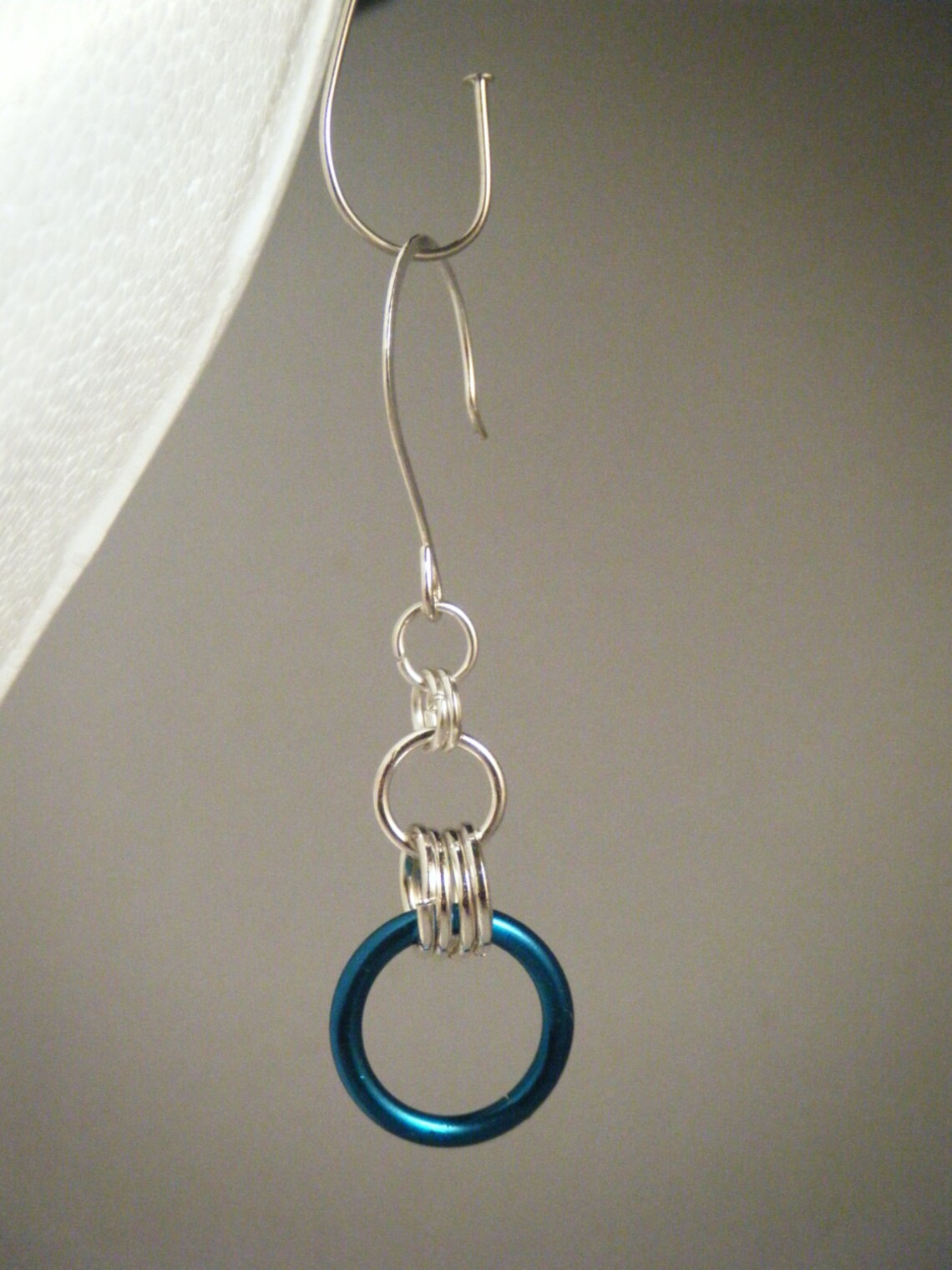 Jump Ring Earrings/turquoise Anodized Aluminum Earrings/dangle - Etsy