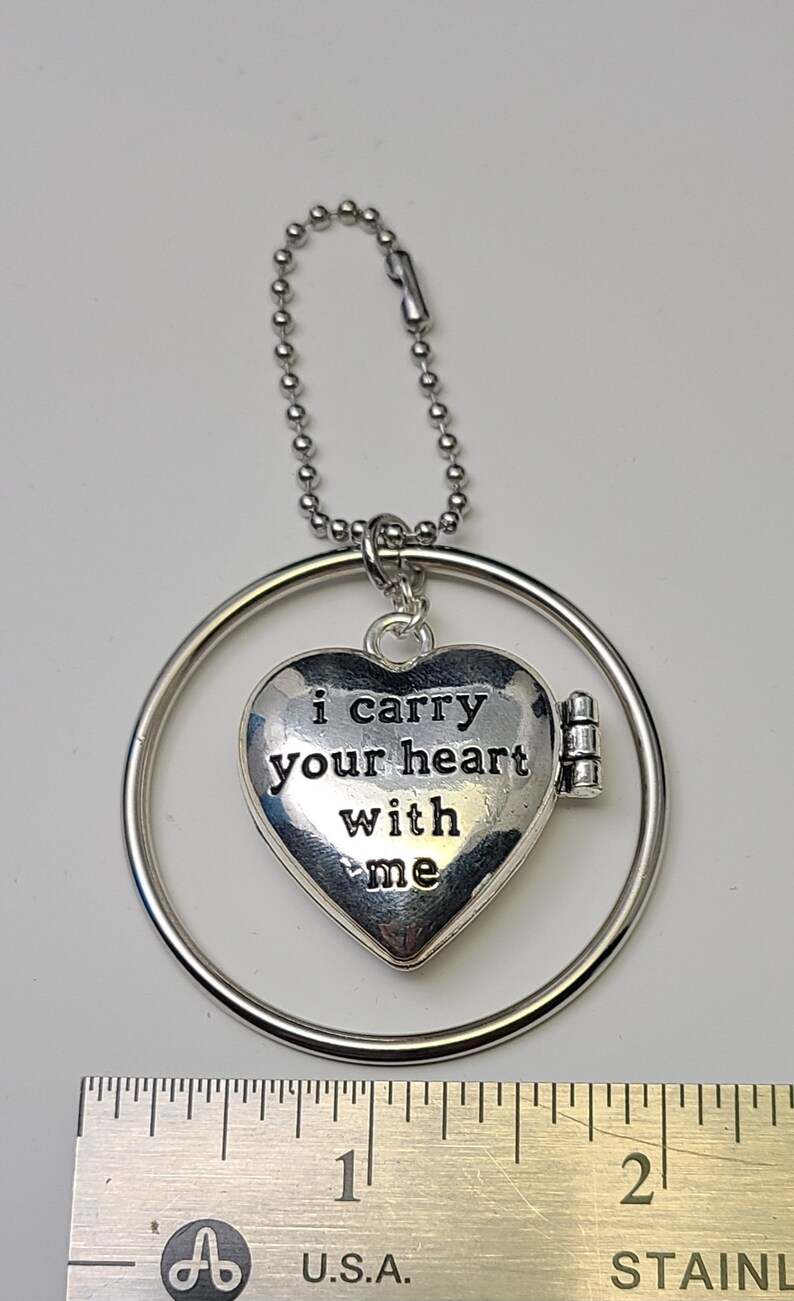 Metal Heart Locket With Magnetic Opening / "i Carry Your Heart With Me ...