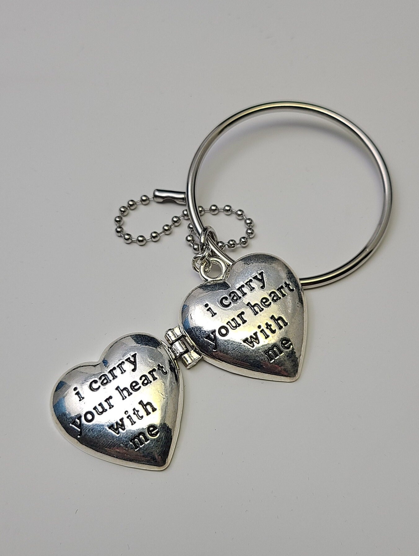 Metal Heart Locket With Magnetic Opening / "i Carry Your Heart With Me ...