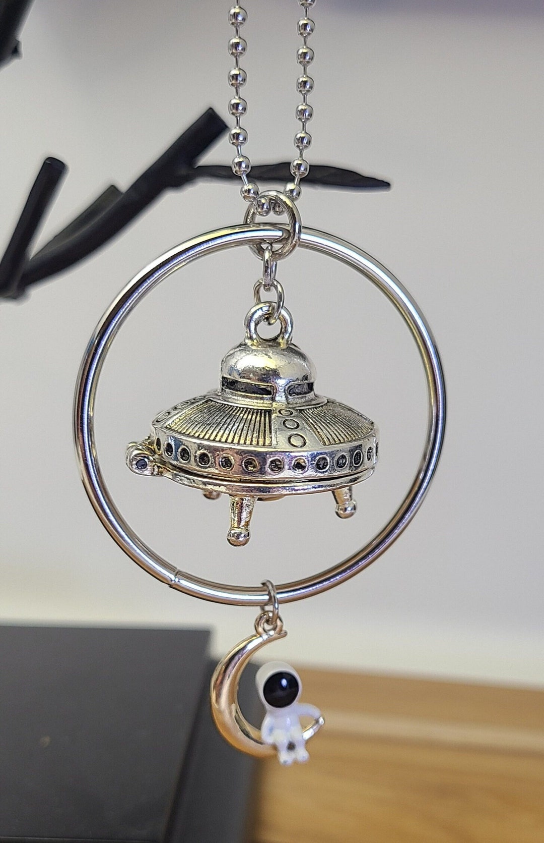 Ufo/spaceship Magnetic Locket and Astronaut Car Jewelry - Two Astronaut ...