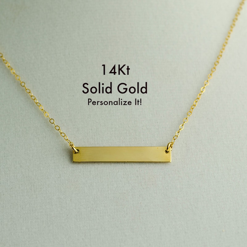 Gold Bar Necklace - Etsy