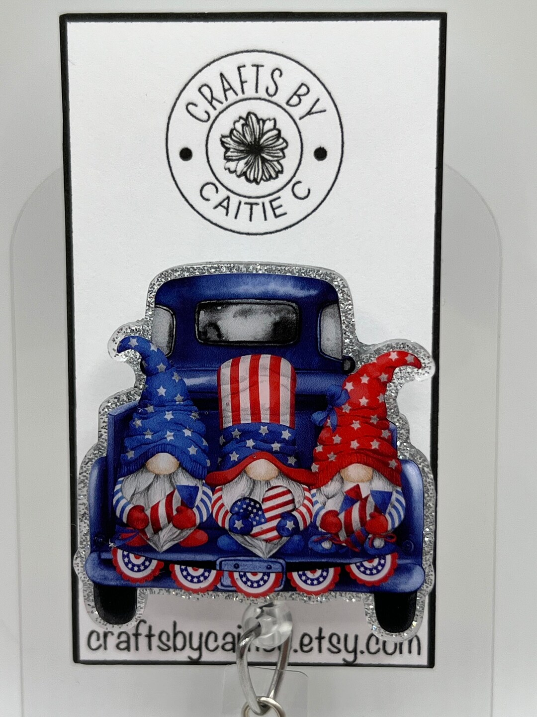 Patriotic Gnome Truck Retractable ID Badge Reel - Etsy