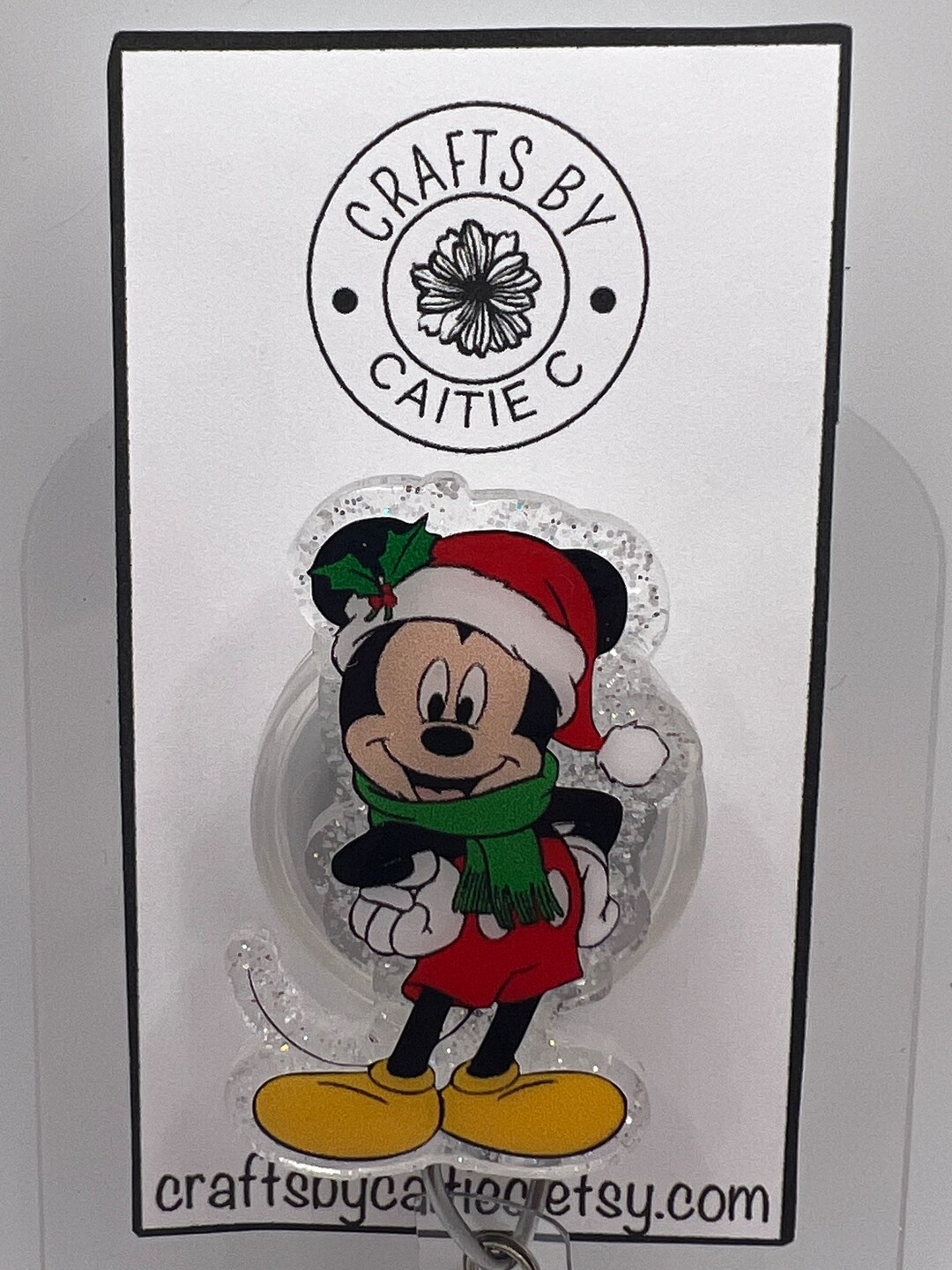 Christmas Mickey Mouse Retractable ID Badge Reel - Etsy