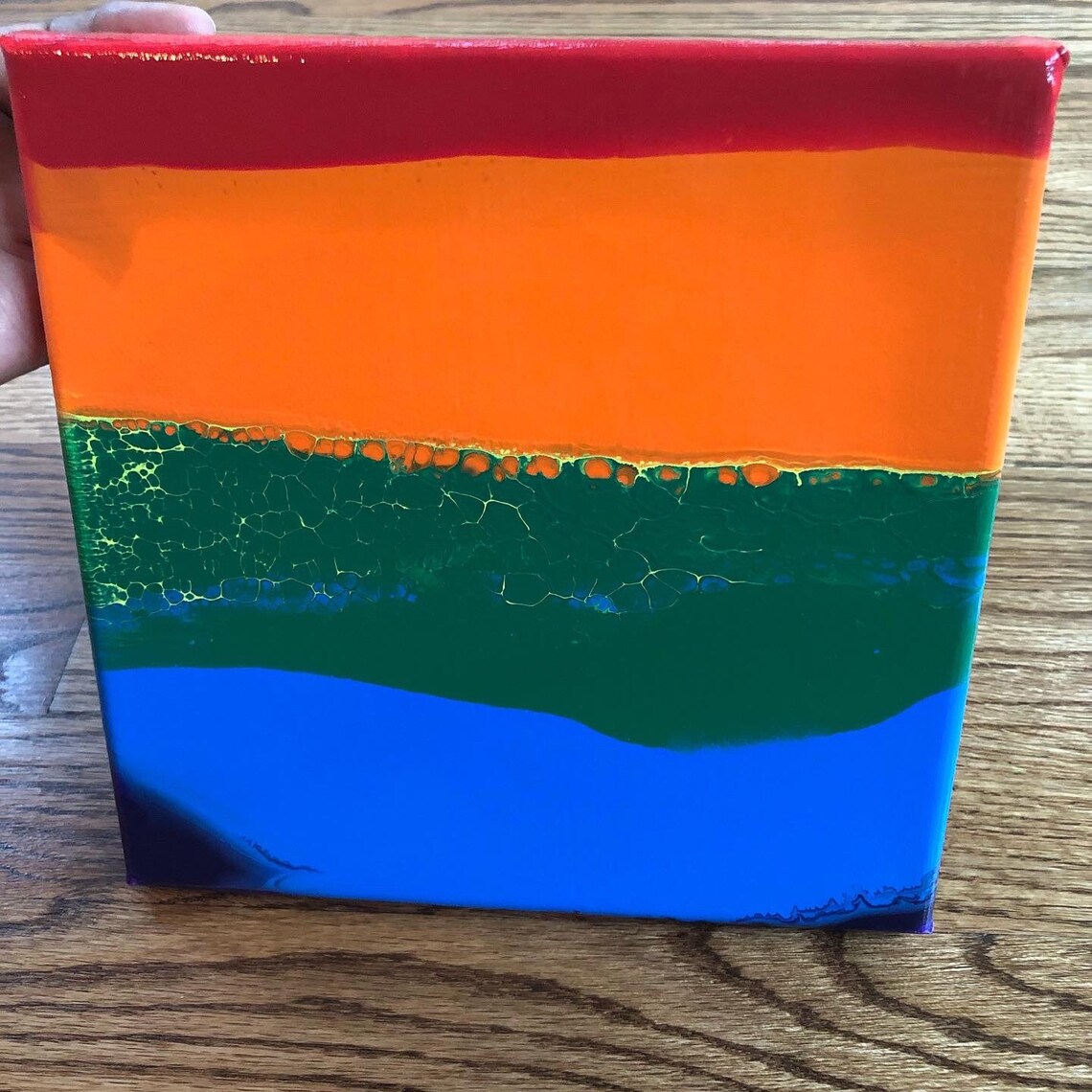 Abstract Acrylic Pour Pride Painting 8x8 Canvas Art - Etsy