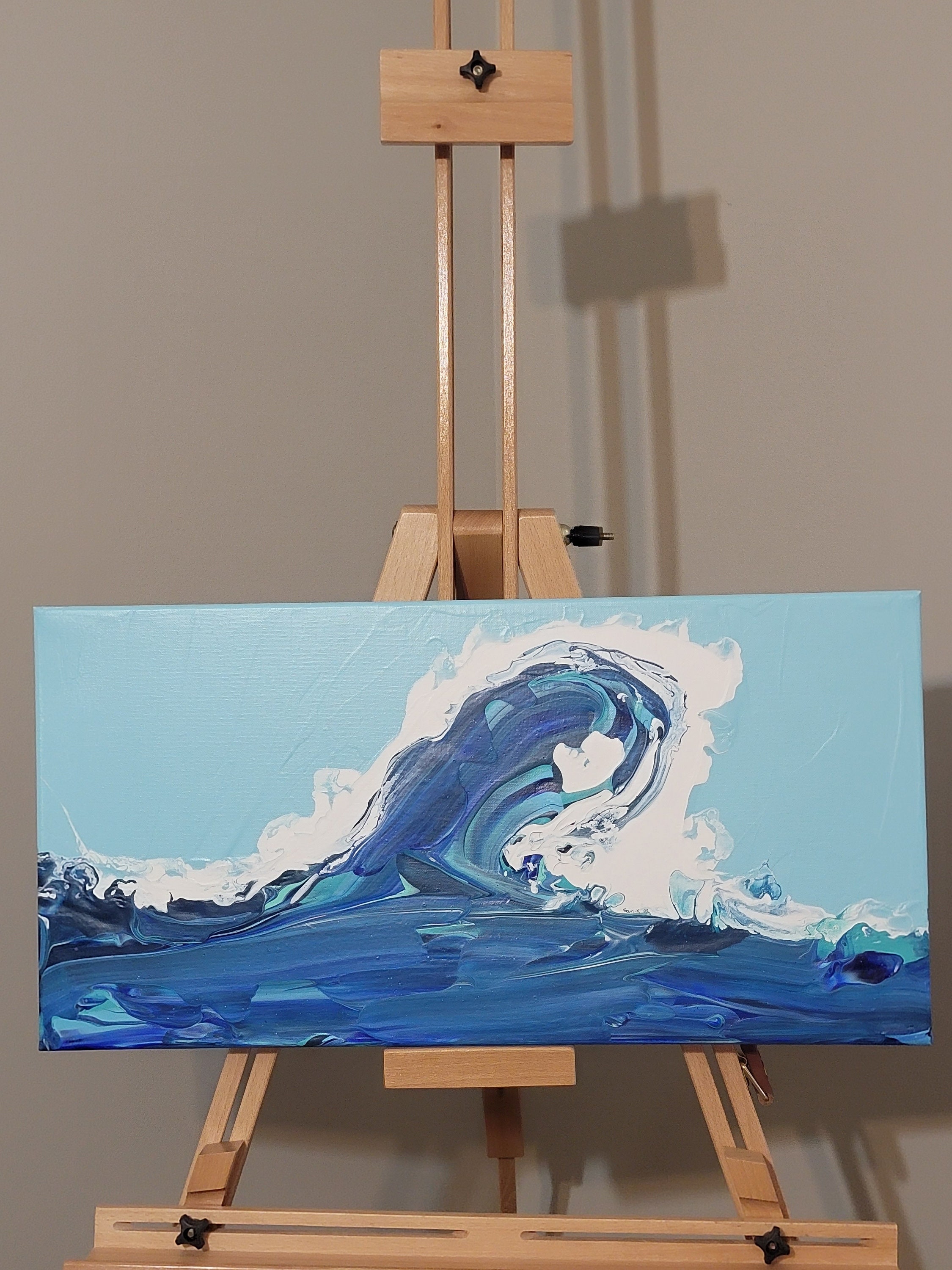 Wave Acrylic Pour Painting, 12x24 Canvas Art - Etsy
