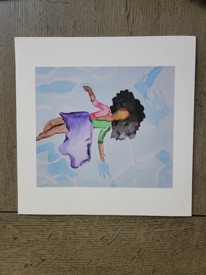 Floating Woman Swim Print, 8x8 - Etsy