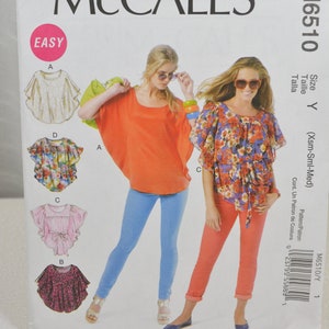 UNCUT Mccalls 6510 Pattern, Caftan Style Loose Blouse, Top, Wear Loose ...