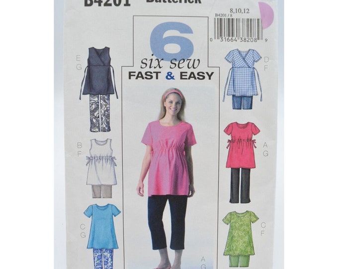 UNCUT Butterick 4201 Pattern, Sz 8-12, MATERNITY Tops, Shorts & Pants ...