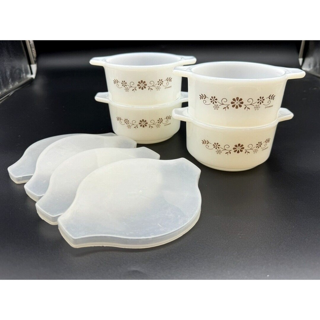 Vintage SET Dynaware Pyr-o-rey Ovenware Casserole Dishes W/ Lids Set of ...