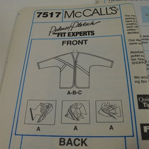 UNCUT Mccalls 7517 Pattern, the Creative Jacket, Coat, Loose Easy ...