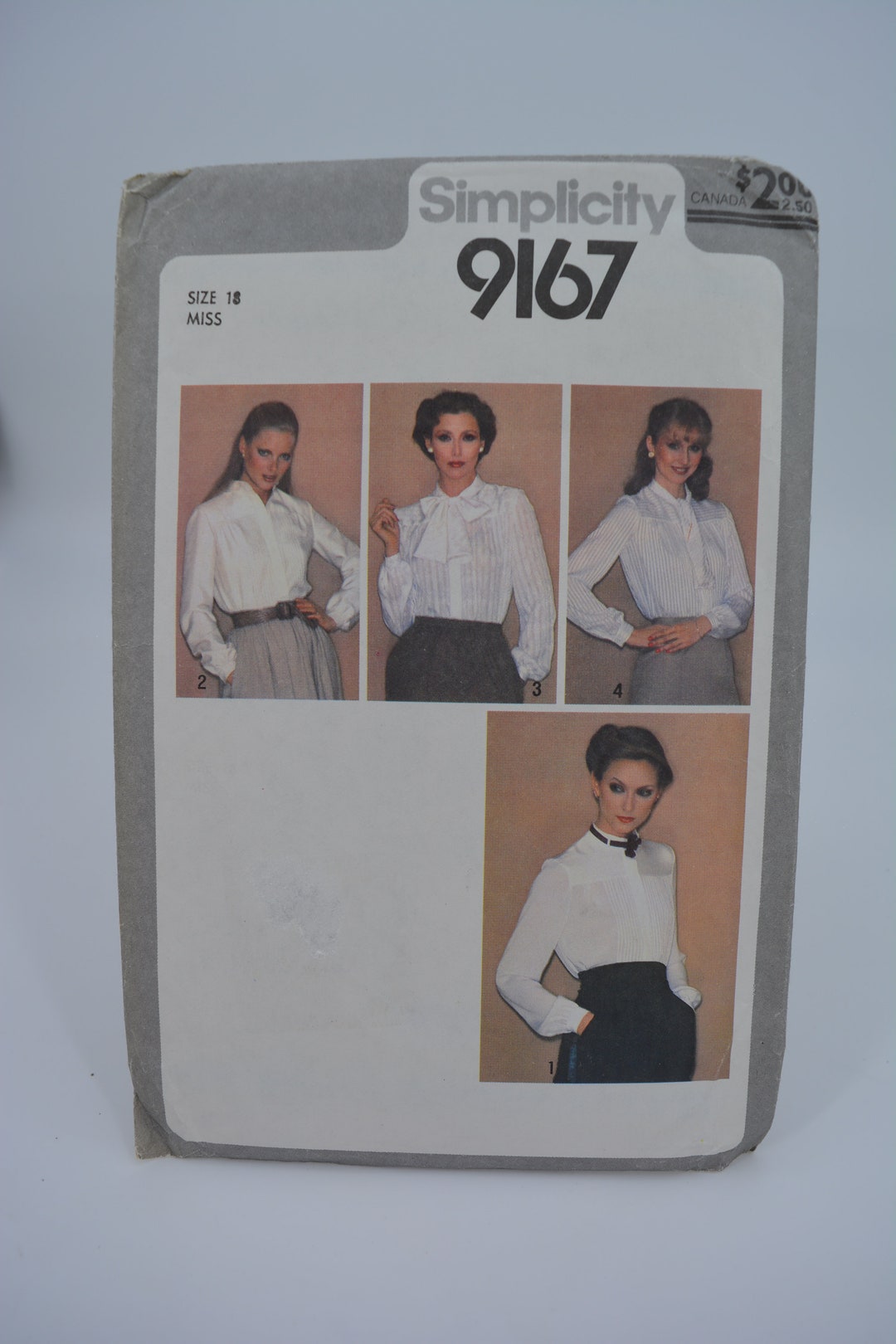UNCUT Simplicity 9127 Pattern, PLUS Size Blouse, Shirt, Pussybow, High ...