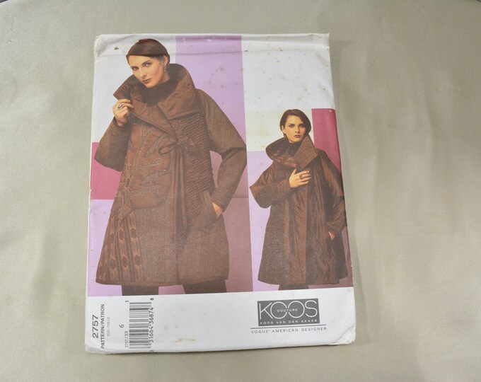 UNCUT Vogue 2757 Pattern, Koos Couture Reversible Quilted Coat Jacket ...