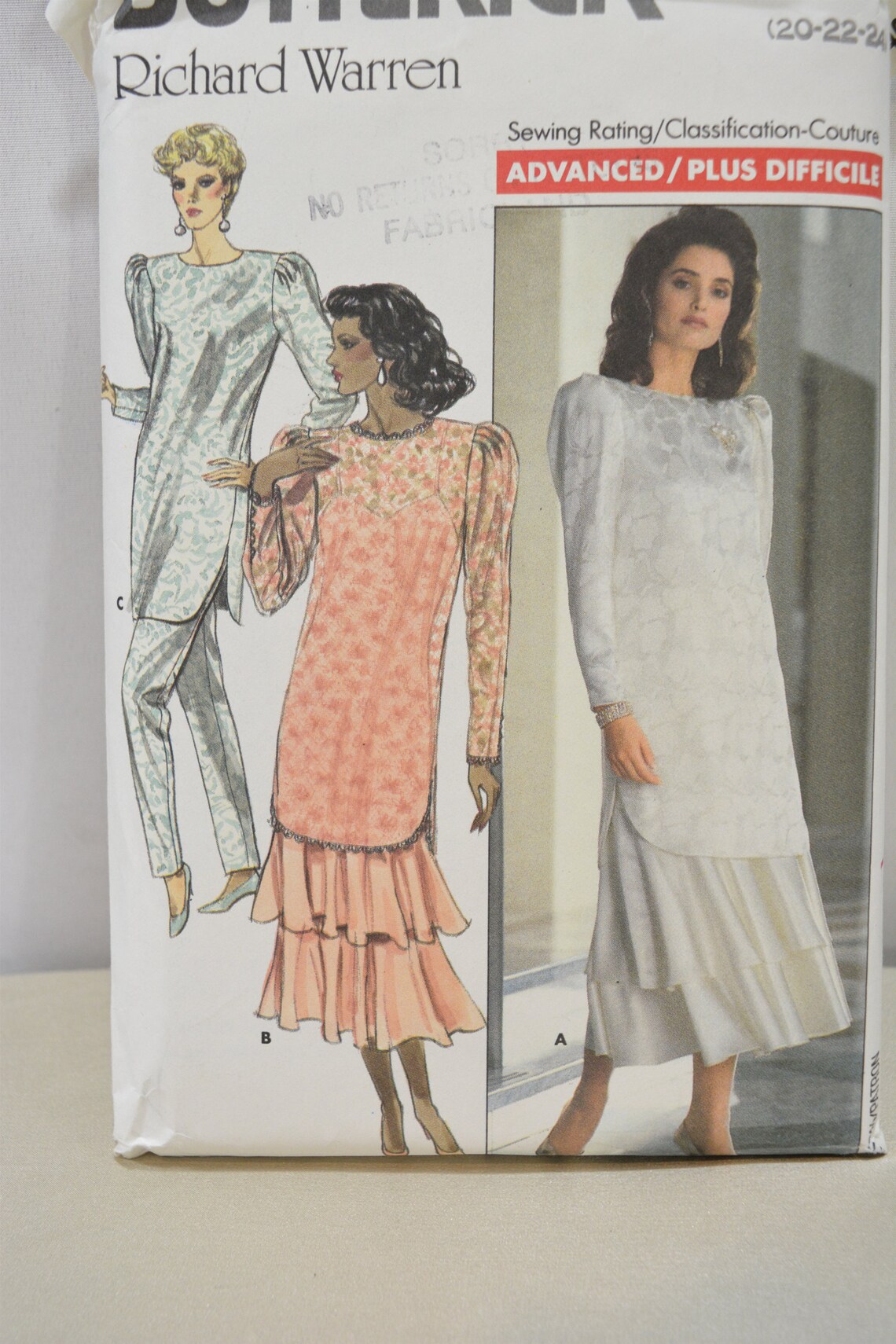UNCUT Butterick 5840 Pattern Tunic Top Dress Pants Loose - Etsy
