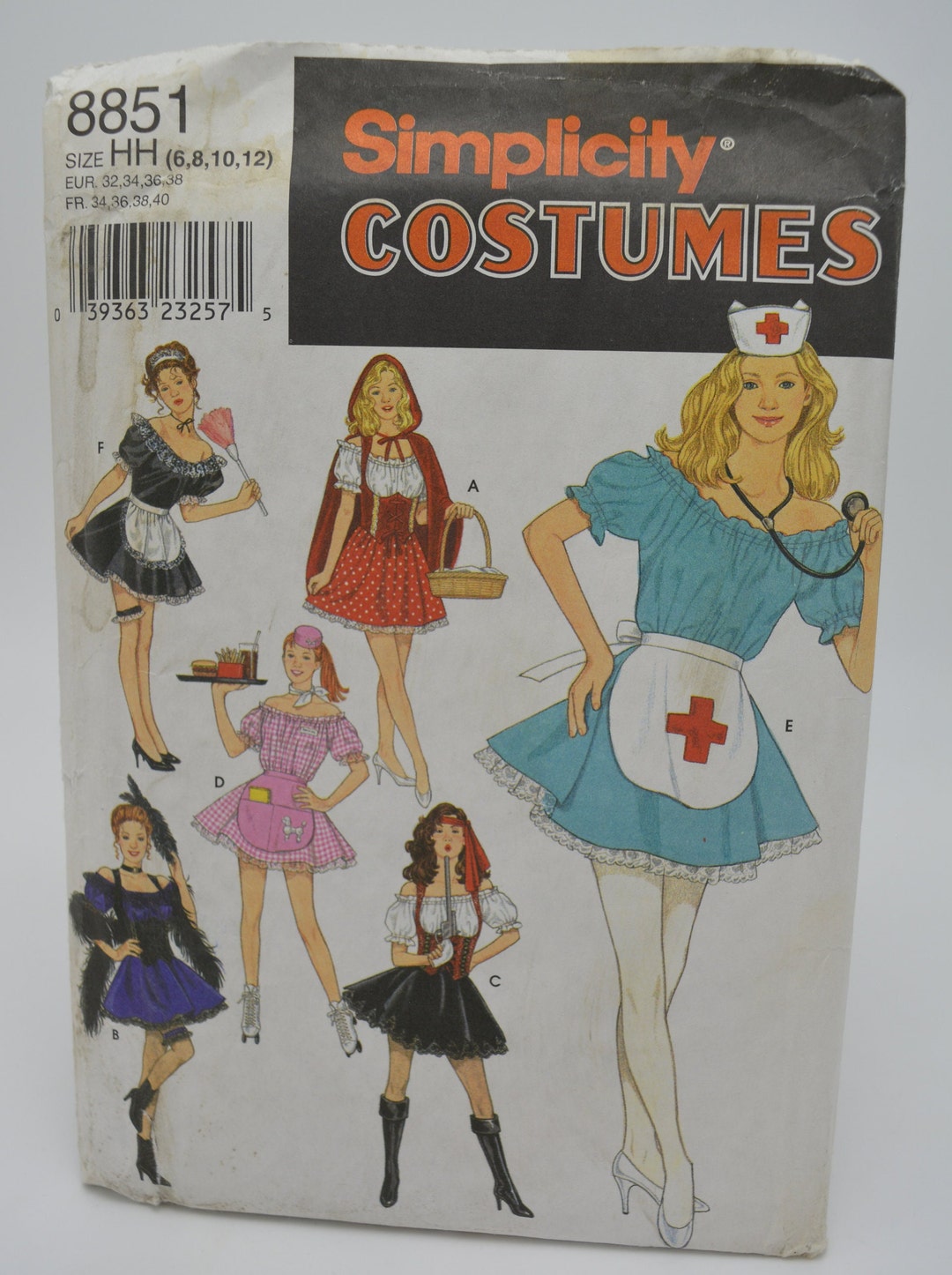 UNCUT Simplicity 8851 Pattern, Costume for Sexy French Maid, Bar Maid ...