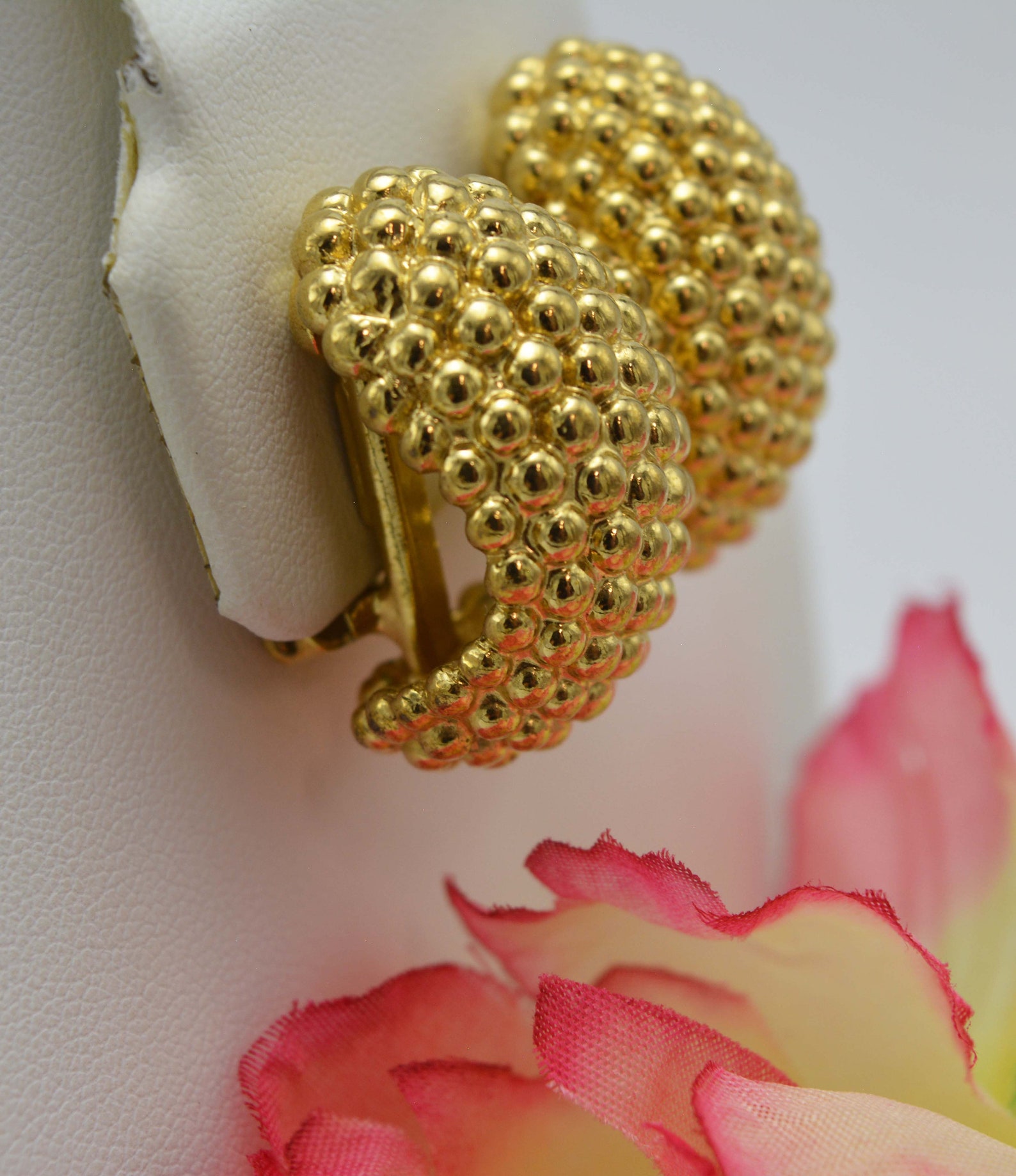 Gold Nubby Textured Earrings REPLICA Made in Italy - Etsy