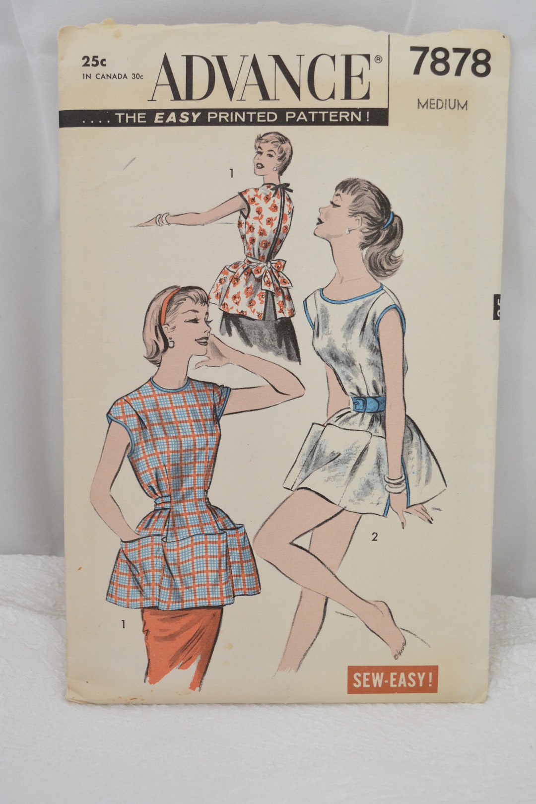 UNCUT Advance 7878 Pattern, Woman's Cobbler Apron, Poncho, Model Coat ...