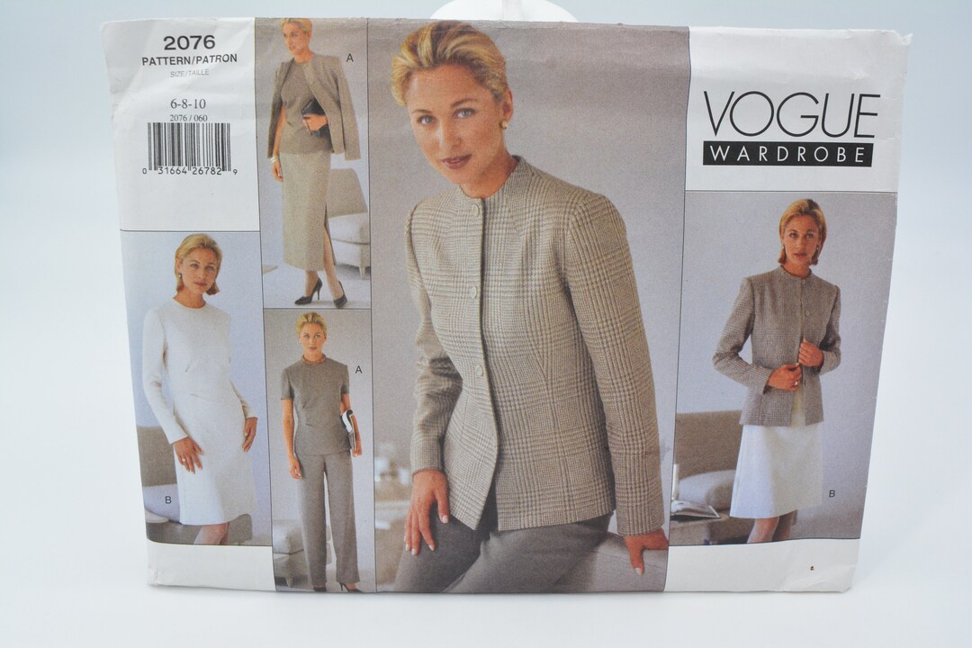 UNCUT Vogue 2976 Pattern, Wardrobe, 5 Piece Coordinating Pieces, Jacket ...