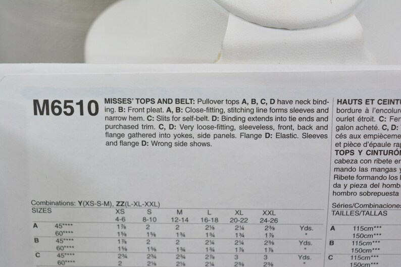 UNCUT Mccalls 6510 Pattern Caftan Style Loose Blouse Top | Etsy