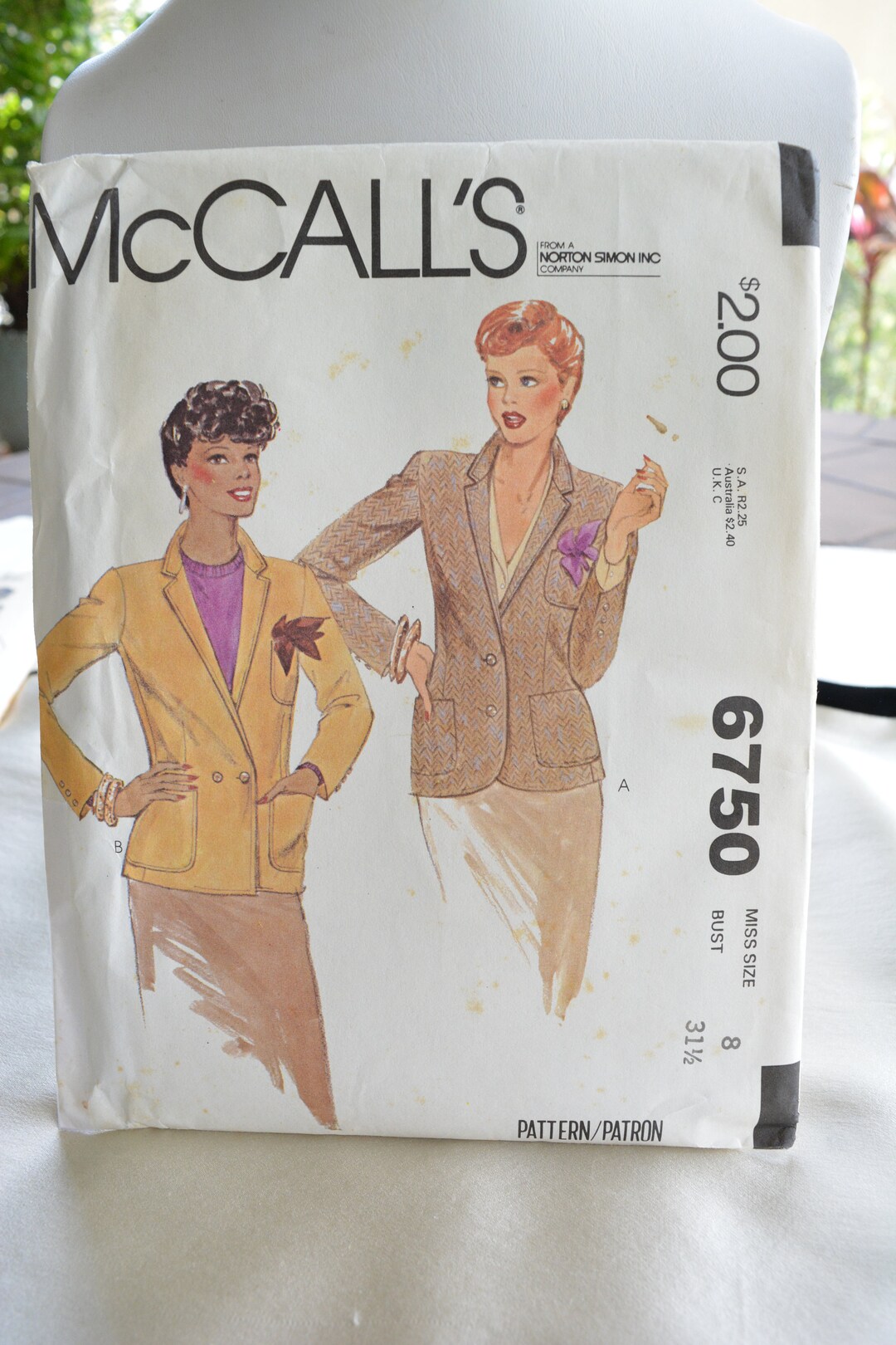UNCUT Mccalls 6750 Pattern, Womans Jacket Blazer, Lined, Notched Collar ...