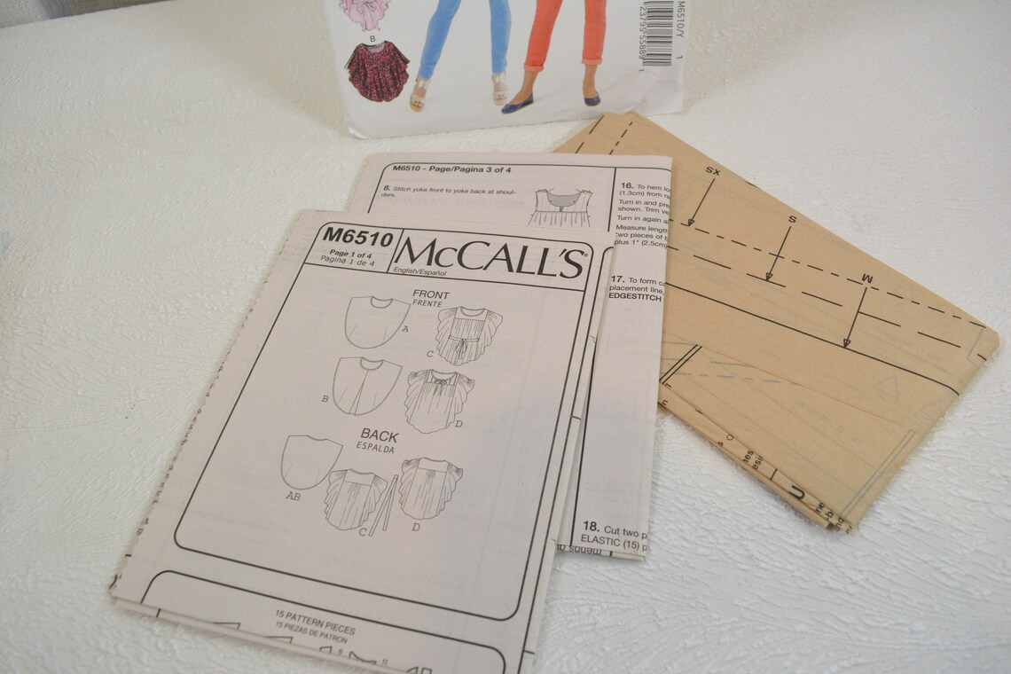 UNCUT Mccalls 6510 Pattern Caftan Style Loose Blouse Top | Etsy