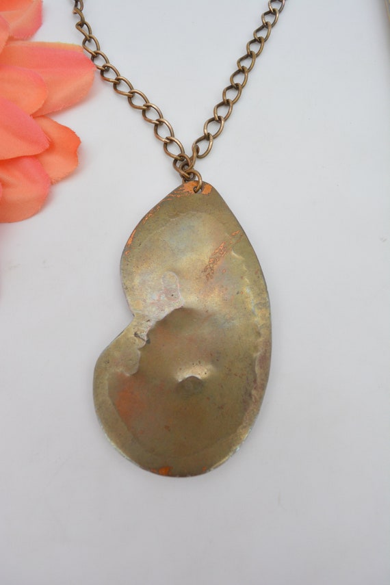 MCM Modernist ABSTRACT Copper & Enamel Pendant Neckla… - Gem