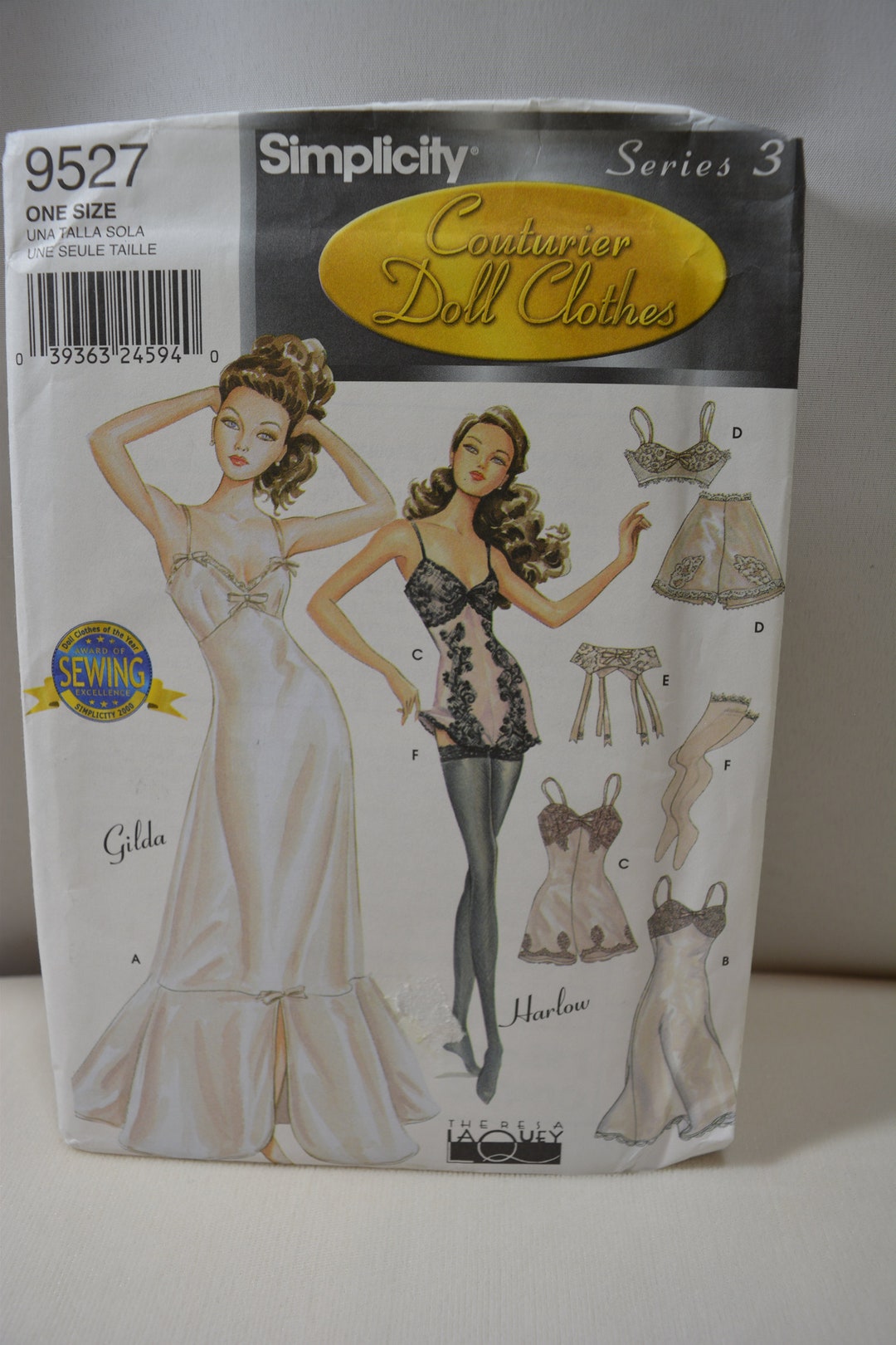 Non-coupé Simplicité 9527 Motif Couturier Poupée Vêtements, Lingerie ...