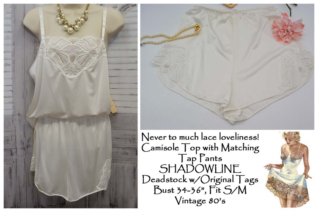 Lace Fantasy Unworn SHADOWLINE Lace Camisole Top & Tap Pants Set, Sexy ...