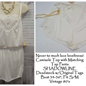 Lace Fantasy Unworn SHADOWLINE Lace Camisole Top & Tap Pants Set, Sexy ...