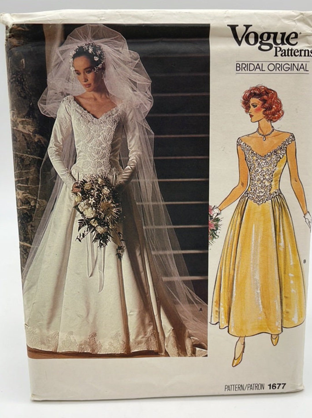 UNCUT Vogue 1677 Pattern, Bridal Original Wedding Dress, Bridesmaid ...