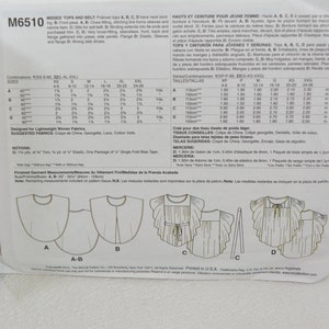 UNCUT Mccalls 6510 Pattern, Caftan Style Loose Blouse, Top, Wear Loose ...