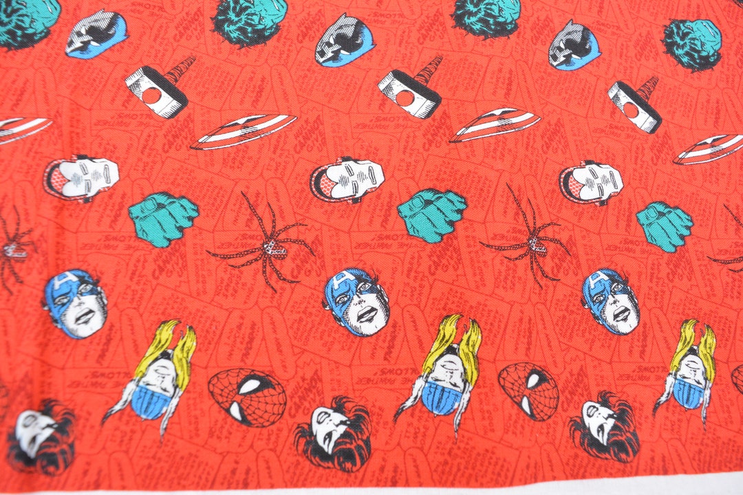 Fabric Marvel Comics, 1 Yard X 44", Camelot Fabrics, Superheroes ...