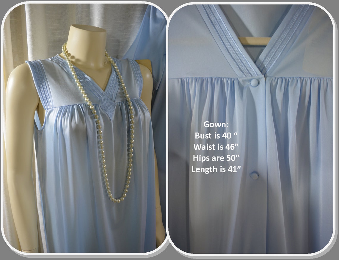 UNWORN Shadowline Blue Peignoir Robe Night Gown NOS | Etsy