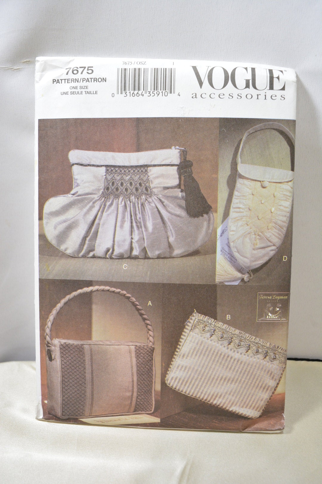 UNCUT Vogue 7675 Pattern, Evening Bags, Fancy Purses, 4 Dress Event ...