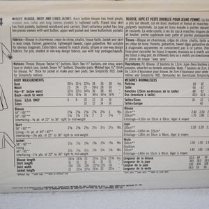 UNCUT Simplicity 8854 Pattern, Jones NY, Woman's Blouse, Skirt, Lined ...