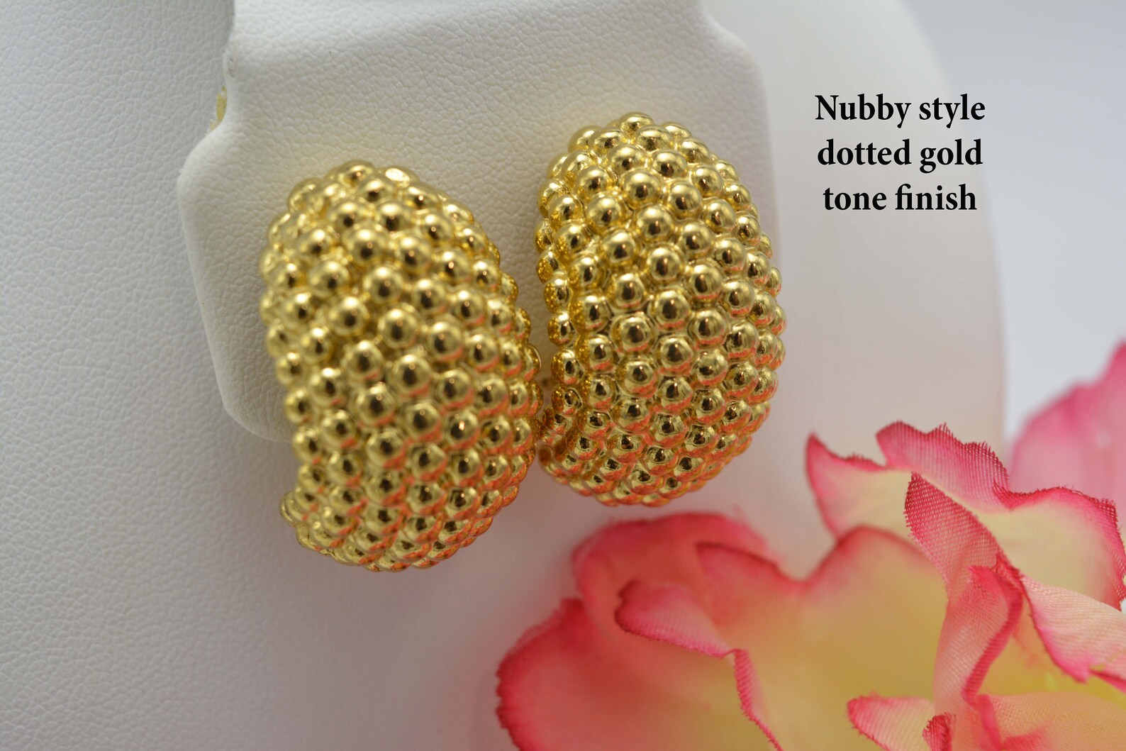 Gold Nubby Textured Earrings REPLICA Made in Italy - Etsy
